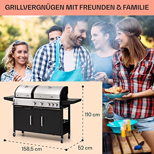 Klarstein Gasgrill für Camping Balkon Garten, Grill mit 5 Brenner ...