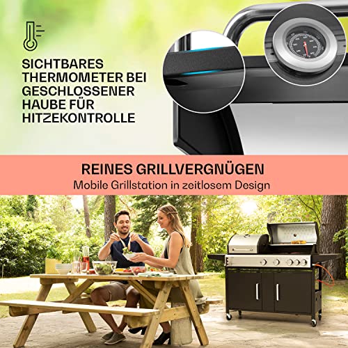 Klarstein Gasgrill für Camping Balkon Garten, Grill mit 5 Brenner ...