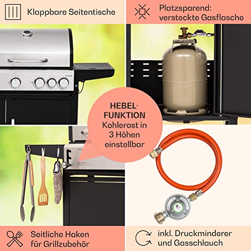 Klarstein Gasgrill für Camping Balkon Garten, Grill mit 5 Brenner ...