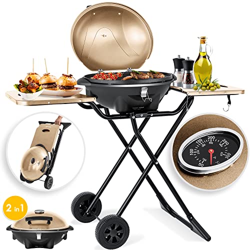 KESSER® Elektrogrill 2in1 - Tisch- & Standgrill mit Deckel und Standfuß ...