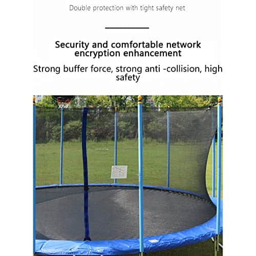 Outdoor-Sprungbett mit Sicherheitsnetz und Basketballkorb, Trampolin und Fitness-Übungsgerät ...