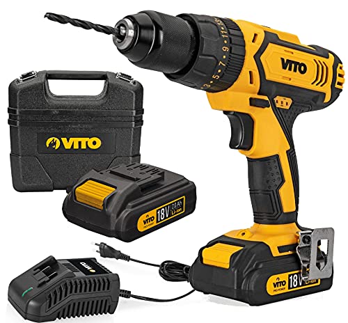 VITO Pro-Power 18V Schlagbohrschrauber, 2 Ah Akkus, 2-Gang Getriebe ...
