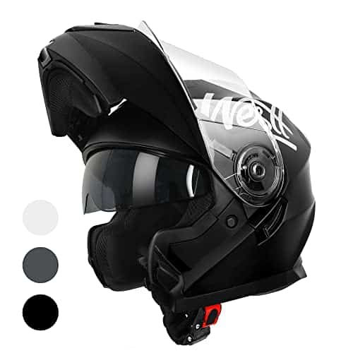 Westt Klapphelm Integralhelm mit verstärktem Kinnschutz, schwarz, L (57 ...