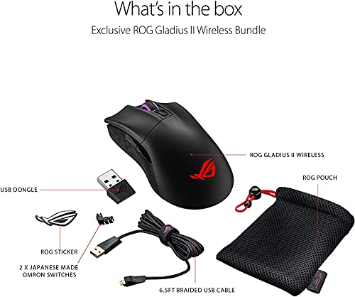 ASUS ROG Gladius II Wireless Gaming Maus (DPI-Taste, AURA Sync, 12000 ...