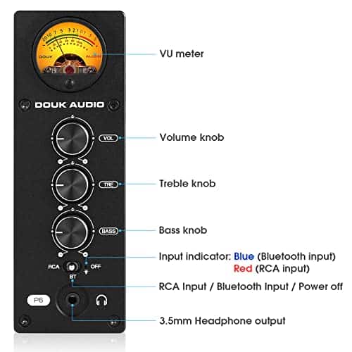 Douk Audio P6 Bluetooth Röhrenvorverstärker mit VU-Meter für HiFi und ...
