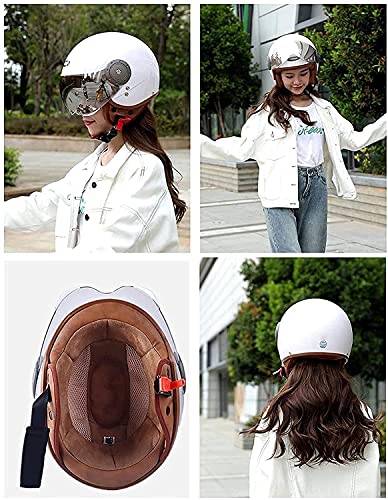 Motorrad-Helm Retro Halbschale Brain-Cap Jet-Helm mit ECE/DOT Zulassung ...