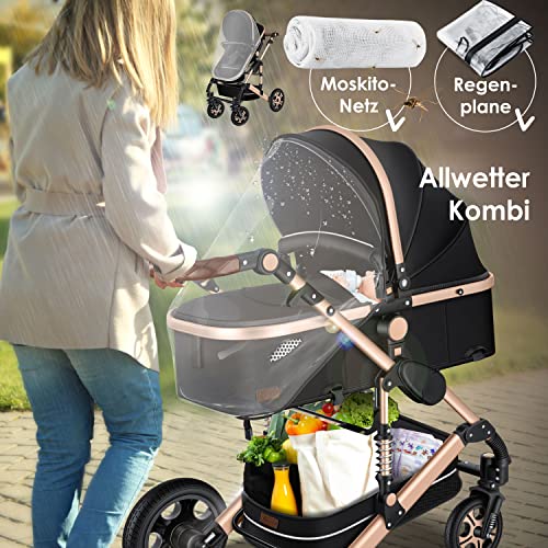 KESSER® Loops 3 in 1 Kinderwagen - inkl. Babywanne, Buggy Sportsitz ...
